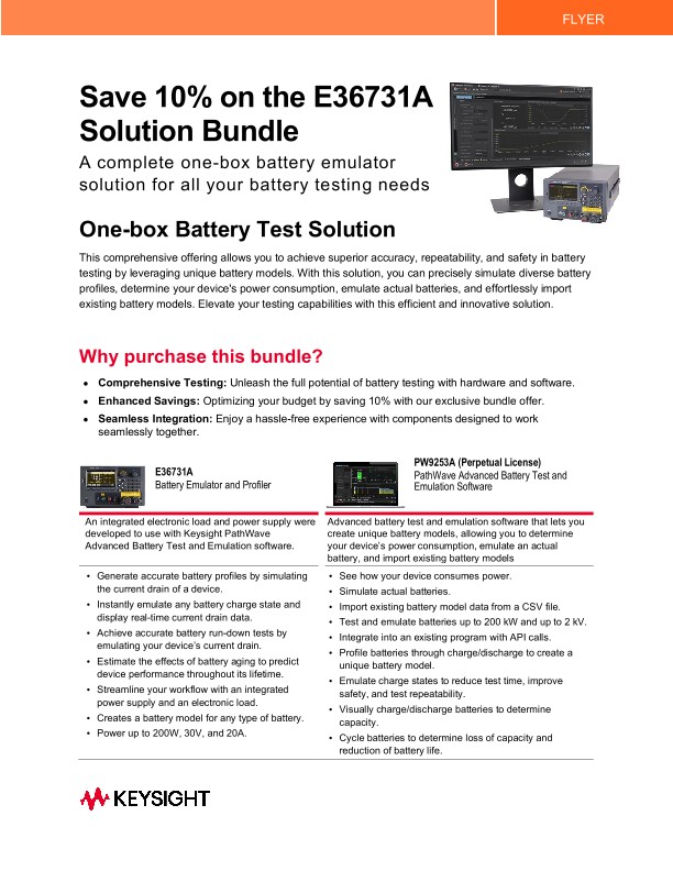 Save 10% on the E36731A Solution Bundle PDF Asset Page | Keysight